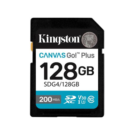 CanvasGoPlusGen4 容量:128GB カードタイプ:SDXC/CLASS10/UHS-I/U3/V30 最大読み取り速度:200MB/秒***最大転送速度を実現するには、専用のカードリーダーが必要です。(KingstonMob...