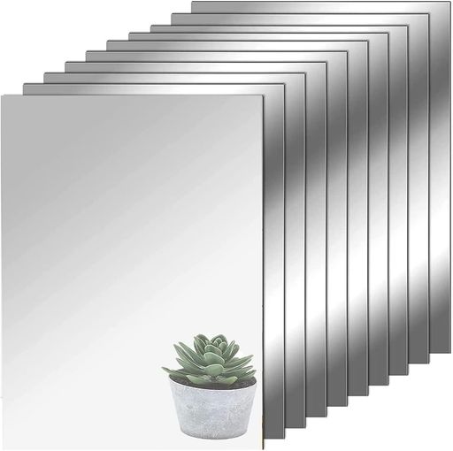 【10枚セットアクリルミラー&amp;使い方自由自在】一枚あたりのサイズ:15cmx10cmx2mm。10枚セットで自由に組む合わせれます。全身鏡、玄関の確認鏡、姿見鏡、浴室の鏡、クローゼットドア用のミラーという使い方はもちろん、鏡を自由に...