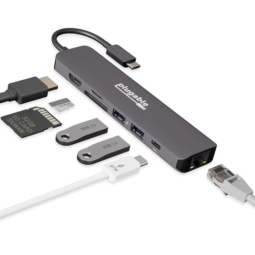 7 ポートの拡張性 - 1 つの USB-C ポートまたは Thunderbolt ポートを、7 ポートに拡張することができます。 この USB-C ハブには、USB 3.0 ポート x 2、ギガビット・イーサネットポート x 1、4K H...
