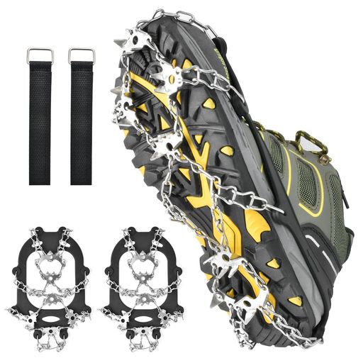 【製品仕様】AutoGoアイゼンは3サイズM(19x15.5cm)/L(21x16cm)/XL(23x17.5cm)から選べ、材質にはシリコン、201ステンレス鋼、ナイロンを採用。収納袋と2本のストラップが付属しており、登山やスノースポーツ...