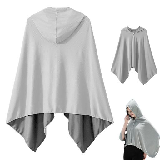【商品仕様】サイズ(約):長さ145cmx幅60cmカラー:グレー吸汗性・通気性に優れた冷感生地を使用し、水に濡らして軽く振るだけで冷たさ復活!汗や水分を素早く吸収し、肌に心地よい冷却効果を与えます。 【大判サイズのポンチョ型冷感タオル】頭...
