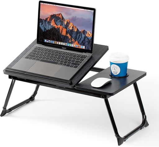 📖【コンパクト設計の折りたたみテーブル:基本仕様】サイズ:長55.5x幅32cmx高さ25cm(折り畳み厚約4.5cm)。重量2.3kgで耐荷重20kgのコンパクトで小さいテーブル。高品質HDF木製天板と頑丈なスチールフレー...