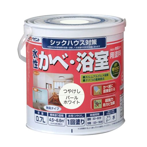 外装 用途:リビング、ダイニング、トイレ、洗面所、ビニールクロス、和室、浴室等の内装かべに 塗り面積:約4.5~6.6m2(畳枚数換算:約3枚)(1回塗り) 表面乾燥時間:夏期30~60分、冬期約2~3時間 うすめ液:通常不要、濃い時は水 ...