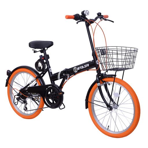 【商品詳細】本体サイズ:長さ150CM高さ96CM幅55CM。折りたたみ時サイズ:長さ83CM高さ80CM幅55CM。車体重量:16KG。フレーム材質:スチール。変速機:シマノ6段変速。前輪ブレーキ:キャリパーブレーキ/後輪ブレーキ:バンド...