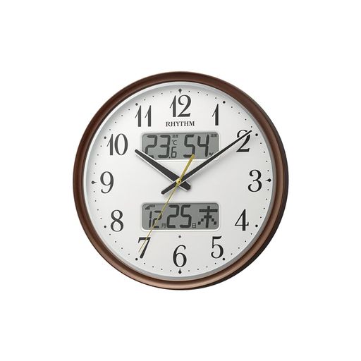 サイズ:Φ34x5.3cm 使用電源:アルカリ単3形x6本(別売) 秒針:連続秒針(静かな秒針) ムーブメント:電波時計 ライト:暗所自動点灯 温度表示:-9.9~49.9°C 湿度表示:20~80% 素材・材料:プラスチック