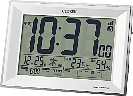 サイズ:117x173x57mm 使用電源:単3形x2本(別売) ムーブメント:電波時計 アラーム:電子音(2つの時刻をセットできるダブルアラーム機能付き) 12時間(午前・午後)表示/24時間表示切替式 本体重量:約250g 素材・材質:...