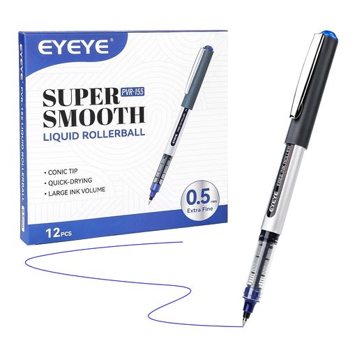 【仕様】優れた品質のキャップ式ゲルインキEYEYE書きやすいボールペン 【ボール芯】0.5mm、ブルー、EXTRAFINE、12本入りペンセット 純粋な液体インクは、滑らかな書き心地と長持ちする鮮やかな色を提供します。特別なユニークなペン先...