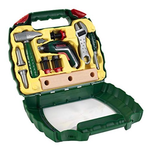 小さな職人や女性が、この堅牢で透明なBoschデザインのツールボックスで必要なものをすべて見つけることができます。 付属の機器には、ハンマー、ドライバー、調節可能なレンチ、おもちゃの釘2本、木片、ネジ、ナットが含まれます。 人気のポイント:...