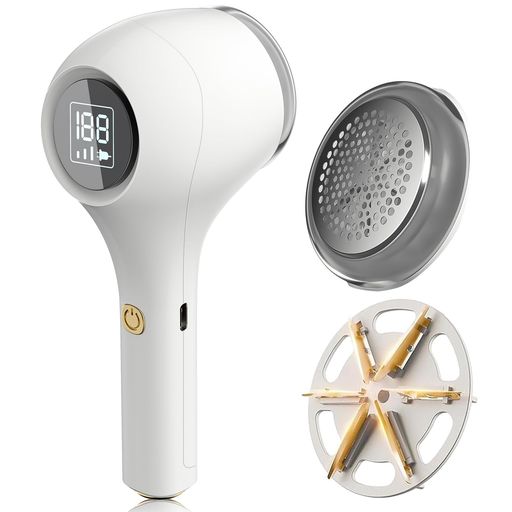 【2025新技術アップグレード】6枚刃取る強さが2倍アップ、回転スピード最大は11000r/mで、服表面についた頑固な毛玉や大量の毛玉にも迅速に対応できます。繊細なシルクから分厚いウールまで、あらゆる一般的な生地にプロレベルのケアを提供し、...