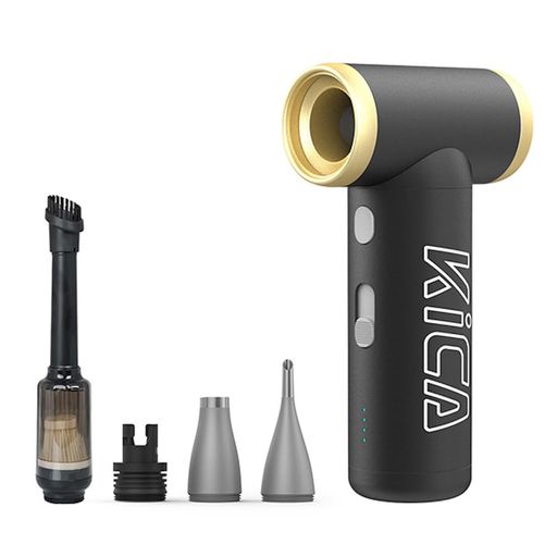 軽量約300g直径3.5cmのグリップで片手作業可能な小型エアブロワーガン カメラジンバルメーカーFeiyuTechの技術を応用した強力モーター搭載11万回転/分 着脱可能な3種類のノズル吸引と噴射を1台に フィルタ搭載のブラシ付バキューム...