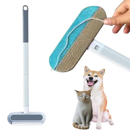 ペットの抜け毛や綿埃対策-猫の毛取り猫や犬の毛を取る毛取り効果だけでなく、カーペットについた綿ほこりや髪の毛にも効果があります 長さ調節可能なハンドル-猫毛取り握りやすさを高めた触り心地の良いABS製ハンドルを採用します。ハンドルは2段組み...