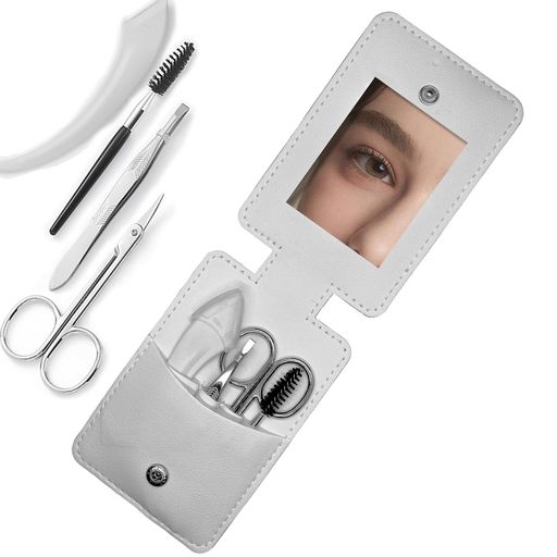 完璧な携帯用セット:眉毛の手入れに必要なすべてのツールが含まれています。毛はさみ、眉毛ブラシ、ツイーザー、そして化粧鏡付きの高級レザーケース。コンパクトなサイズで持ち運びに最適。化粧鏡付きで、外出先でもフェイシャルの手入れができます。 高品...