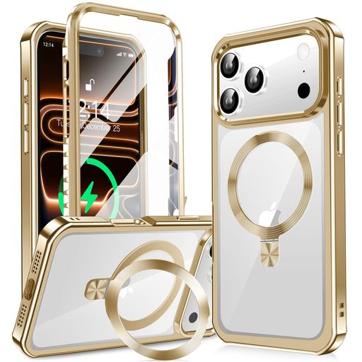 【3in1!スタンド・リング機能・Magsafe対応】このiPhone 17 Pro Max ケーススタンドは、三合一デザインを採用しており、最大の便利さを提供します。スタンドは0°-120°で自由に調整可能です。動画視聴時に非常に便利で、...