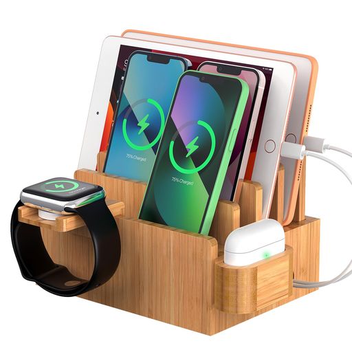 【充電スタンド】本製品はスマホ、タブレットなど充電必要のデバイスに充電場を提供し、充電器やデータケーブルを隠すことができ、コデータケーブルの乱雑による悩みを減らし、充電場を綺麗に片付けるものです。 【サイズと仕様】商品サイズ18.5*14*...