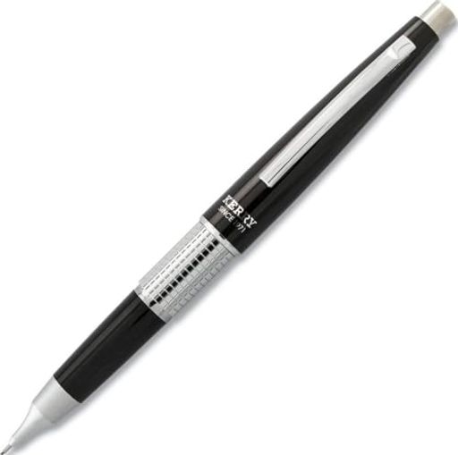 カラー:黒 サイズ:軸径15mmx奥行12mmx長さ125mm 重さ:22g 芯径:0.5mm 内蔵芯:HB