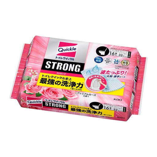 トイレクイックル史上 最強の洗浄力※!液たっぷり大判・厚手シートでトイレすっきり!※尿ハネ汚れ