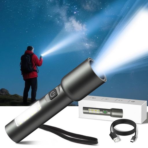 🔦【多機能な強力な懐中電灯】には高輝度XPEのLEDメインランプ+180度広角投光器COBサイドランプが搭載されており。また、耐久性の高い素材を採用しています。通勤や夜釣り、自然の中でのトレッキングなどにも対応しつつ、道を明...