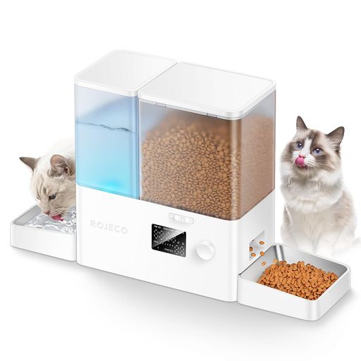 胃 【5L自動給餌器と3.5L重力式自動給水器を一体化した新製品が登場】:全新一体型の給水・給餌デザインで、残業、出張、旅行時でも安心、定時定量に餌やりができ。ペットはいつでも新鮮な水とフードを楽しめ、外出あるいは出張の多い方におすすめしま...