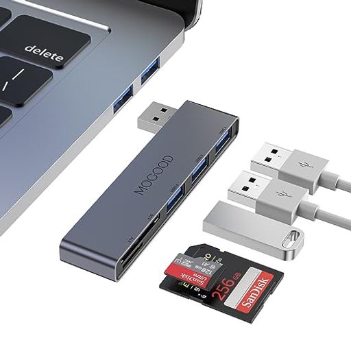 【USBマルチポートアダプタ】USB3.0ハブマルチポートアダプタです。このアダプタは、コンピュータに3つのUSBAポートとSD/TFカードリーダーを割り当てることができます。コンピュータ上のUSBポート不足の問題を豊富にし、カードリーダー...