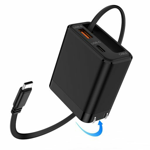 ❤【収納式伸縮Type-C充電器​】:折り畳みプラグと手のひらサイズ(5x5x4CM)の極薄ボディで収納時は​​従来比62%超の省スペース​​を実現。内蔵の​​65cm伸縮ケーブル​​は航空機用スプリング機構を採用し、20000回の伸縮試験...