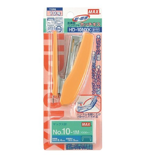 確かな品質でお応えするコンパクトホッチキス 針NO.10-1M 1箱付属 180度開き、タッキングもできます! 【サイズ】H46xW21xD90mm 【重量】75g 【最大とじ枚数】20枚 【とじ奥行】最大51mm【使用針】No.10-1M