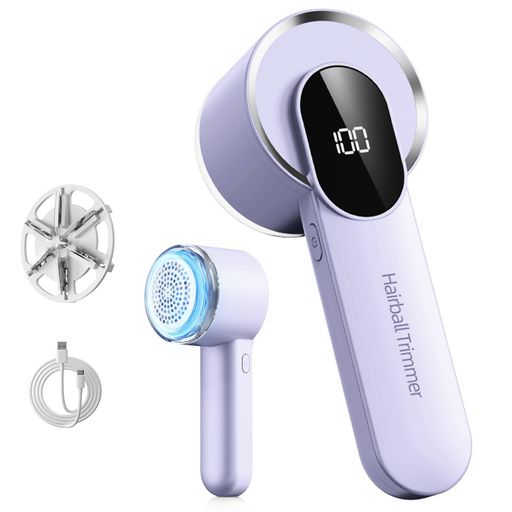 【高速回転毛玉取り&amp;6枚刃】この毛玉取り器は、業界最高水準の高速回転モーターと6枚の強化ステンンレス刃を搭載。従来比2倍の切断性能を実現し、衣類表面の頑固な毛玉や家具の繊維くずを一瞬で除去。革新的な吸引ターービンシステムが切り取った...