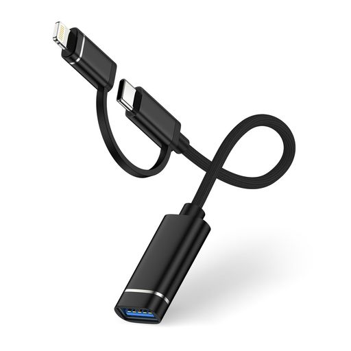 【高速双方向データ転送・OTG機能付き】OTG機能により、2IN1交換アダプタはiPhone/iPad/AndroidとUSBデバイスのデータ双方向移行が実現し、標準のUSB2.0インターフェースを採用し、最大480Mbpsの転送速度で、わ...
