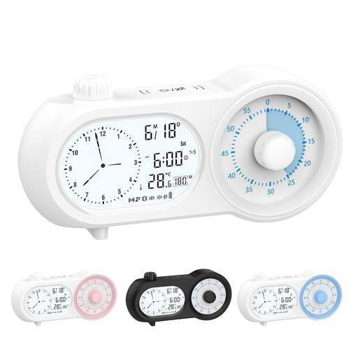 【2in1表示機能】タイマーはアナログ時計文字盤、デジタルカレンダー、温度機能を革新的に統合します。高精細液晶画面にクラシックな針式時計表示を再現し、直感的な時間認識を可能にします。画面上部には日付と設定済みアラーム時刻を常時表示、中央独立...
