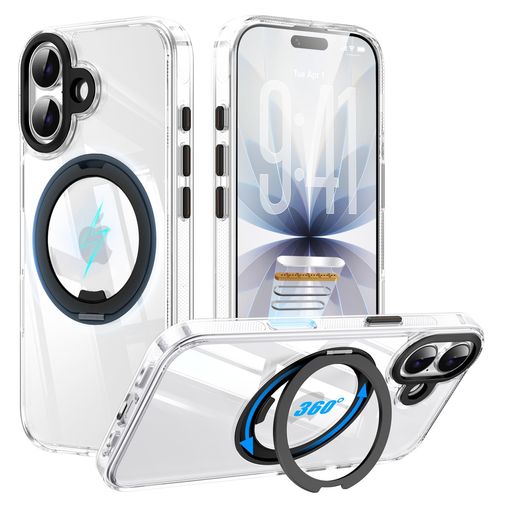 📱【自由自在の360°回転スタンド】新設計の360°回転スタンドを搭載した iPhone 17 ケース。縦置き・横置き・斜め置きも自由自在に調整可能。カチッとした心地よい操作感で、動画視聴・ビデオ通話・撮影時も手を解放し、快...