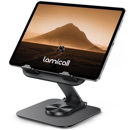 【注意】!!六角レンチはタブレットに接触するの裏面に入っています。ご確認ください。六角レンチでネジを緩めてお好きな角度を調節できます。調節してからレンチで適切な締まり具合を締めてください。 【超薄型・収納やすい】Lamicallの超薄型タブ...