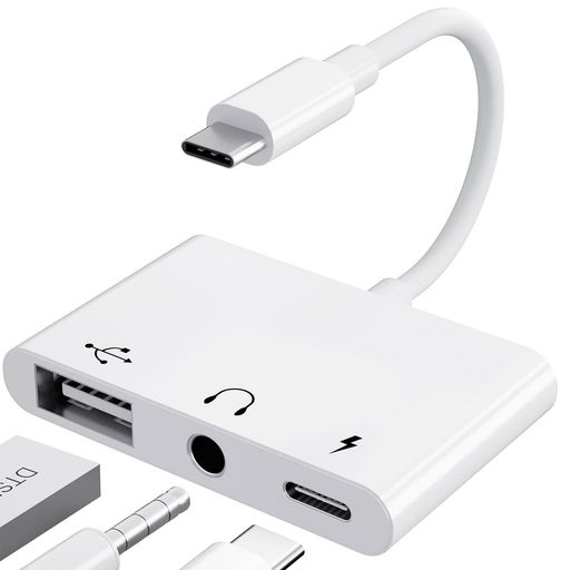 【3-in-1 タイプc usb 変換】このタイプc usb 変換は、USB OTGポート、3.5mmヘッドフォンジャック、USB-C高速充電ポートを備えています。 複数のポートの同時動作をサポートしているため、電話をかけたり、曲を聴いたり...