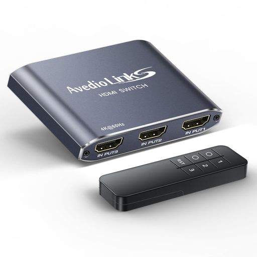 🎮HDMI切替器3入力1出力-avediolinks4k60hzHDMI切り替え器、3つの異なるHDMIソースから1台のHDMIディスプレイへ映像と音声をスムーズに切り替え可能。最も重要なのは、ラグ、フラッシュ、解像度の低下...