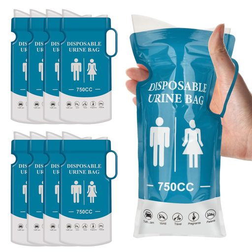 【セット内容】簡易トイレ8個。携帯トイレの容量は約750ccあり。(パッケージに日本語の説明書が付属) 【あらゆるシーンに対応】使い捨て携帯トイレ、750mlの大容量、あらゆる年齢と性別に適しており、簡単で便利です。 人間工学に基づいたユニ...