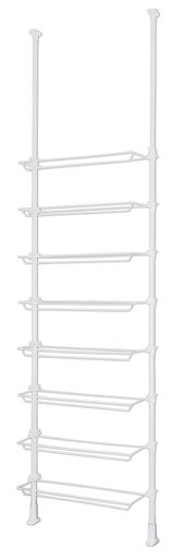 【サイズ】幅70x高190~264x奥行22.5cm 【耐荷重】24kg(1段当り3kg)【商品重量】6.5kg 【材質】〈パイプ・棚〉鉄・エポキシ樹脂粉体塗装〈樹脂部品〉ABS樹脂・合成ゴム〈ねじ類〉鉄・メッキ 工具不要、つっぱるだけで設...