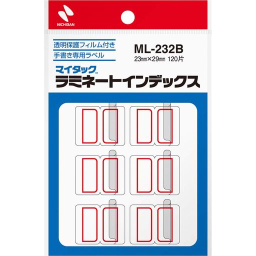【入数】12片x10シート入(120片入) 【サイズ】23x29mm 【基材】上質紙、保護フィルム:ポリプロピレン 【粘着剤】アクリル系 【厚さ】0.17mm 23mmX29mm