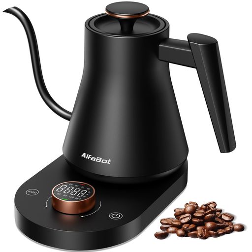 【プロ級のコーヒー体験を実現!1°C単位の精密温度制御】AlfaBot 電気ケトルは、コーヒー愛好家のための「コーヒー ケトル」として開発。インテリジェントな温度制御チップを搭載し、40°Cから100°Cまで1°C単位で細かく設定可能。さま...