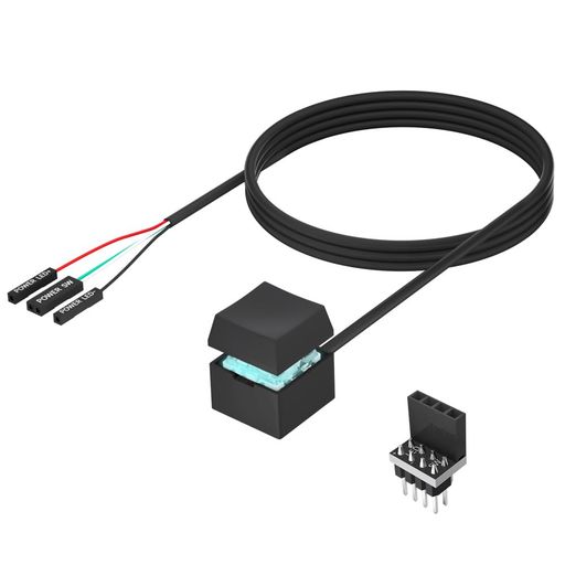 スイッチ: プッシュスイッチ (モーメンタリ動作) コネクタピッチ: 2.54mm、ケーブル長: 約2m (本体に直付け) カラー: ブラック、LED: ブルー 本体サイズ: 約W19xD19xH24mm (ケーブルを除く) 付属品: 内部...