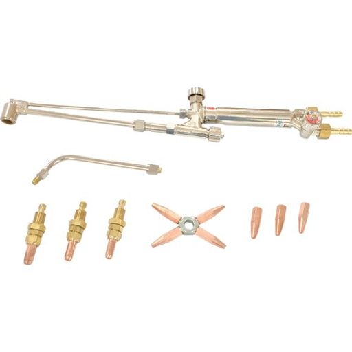 全長(mm):465.5 タイプ:メッキ 型式:中型 適合火口:200~500(7本付) 溶接能力(mm):2~6 切断能力:1~30mm 溶断能力:2~6mm 切断用火口3本・溶接用火口7本