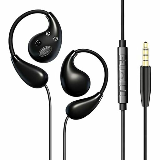 【耳塞がない・オープンイヤー・耳掛けイヤホン】この3.5mmイヤホンは耳の中に入れない、耳に掛けたまま使えるオープンイヤー型により、長時間の装着による外耳道への負担がなく、耳が痛くならないです。オープン型オーディオ設計である一方で、最新の音...