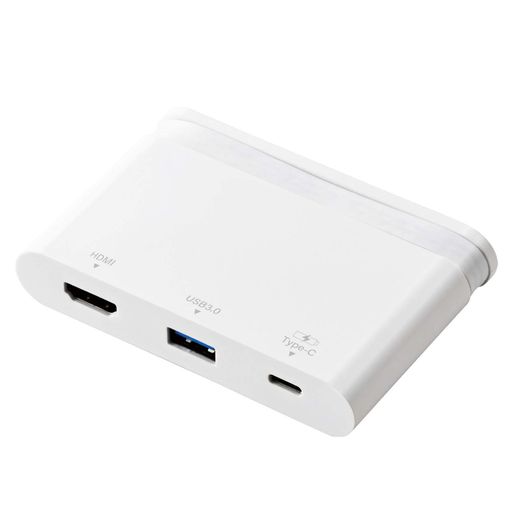 USB Type-C(TM)コネクターでパソコンに接続し、パソコンを充電しながら、USB3.0機器やHDMIディスプレイを接続できるドッキングステーションです。 ケーブルが本体にピタッと収納でき、軽量でスリムな設計なので、持ち歩きに便利です...