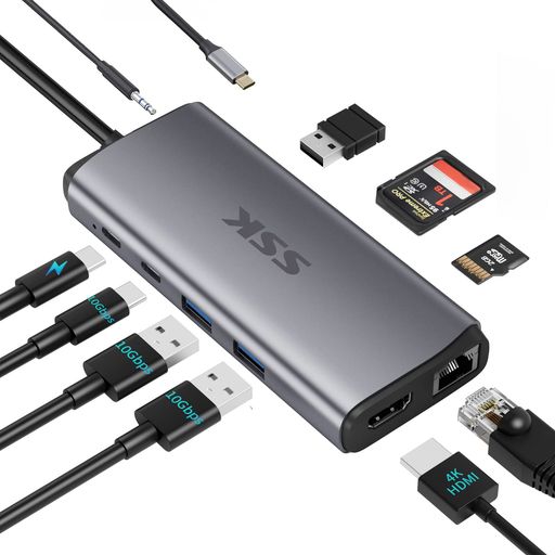 All in one USB C Docking Station: Vigoole usb c ハブ マルチポートアダプター 4K HDMI、2*10Gbps USB A、1*10Gbps USB C、100W PD充電、1Gbpsギガビッ...