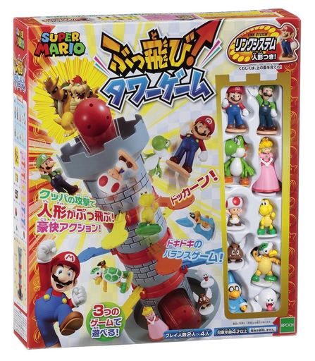 対象年齢:4才以上 本体サイズ:15x15x31.3cm 原産国:中国 (C)Nintendo(C)EPOCH タワーを揺らさないように、マリオ達の人形をのせよう!失敗すると人形が飛ぶ、Newタイプのバランスゲーム