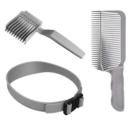 【3-in-1多機能デザインで作業が劇的に効率化】C型アーチコーム・平らなトップ用コーム・ヘアバンドの3点が一体型に。カット中に工具を取り替える手間がなく、スムーズな流れで作業に集中できます。これ1本でほぼ全てのフェードカットの工程に対応す...
