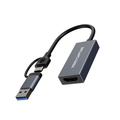 【HDMIキャプチャーボード】HDMI変換アダプターで内蔵のUSB-CケーブルとUSB-Aケーブルで、スマートフォンやゲーム機、監視カメラ、TVボックス、Zoom対応機器など、幅広いデバイスアダプターに直接接続が可能。ドライバー不要・外部電...