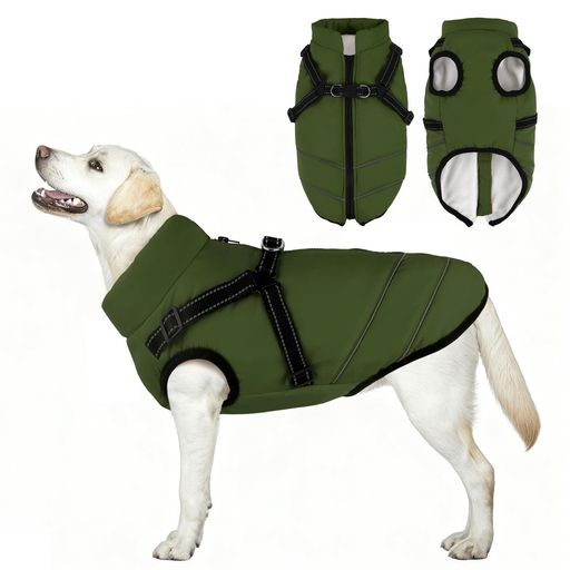 【防水・柔らかい生地】この犬服表面は防水生地を使用し、水滴や汚れを拭くときれいになります、裏地に上質な綿生地を採用しており、柔らかくて暖かいで肌触りが良く、ペットも快適に過ごせます。 【着脱が簡単】背中にファスナーが付いているので着脱しやす...