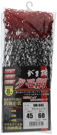 口径:50cm 深さ:65cm 材質:ナイロンテグス カラー:ブラック/レッド