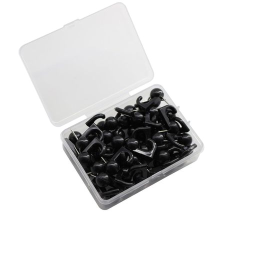 【商品仕様】サイズ:全長25mm、針部分長さ9mm。画鋲50個、収納ケース付き。ブラック 【高品質素材】高品質プラスチック材料を採用し、優れた安定性を備え、材質は変形、脆化しにくく、長期にわたって構造の完全性を維持でき。 【製品特徴】再利用...
