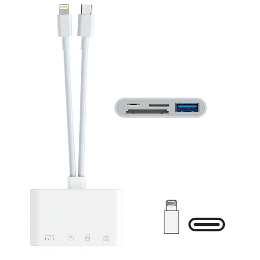 【4in1多機能設計】最新の2025年MFI認証チップを搭載したiPhoneカードリーダー。SDカードリーダーとしてだけでなく、microSDカード、USB3.0ポート、USB-Cフルファンクションポートを備え、写真転送・機種変更時のデータ...