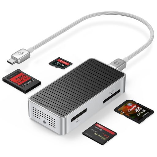 【クアッドカード同時読み取り】プロのために設計されたこの4-in-1カードリーダーは、CFexpressTypeA(850MB/s)、CFexpressTypeB(1500MB/s)、TFカードとSDカード(312MB/s)をサポートしてい...