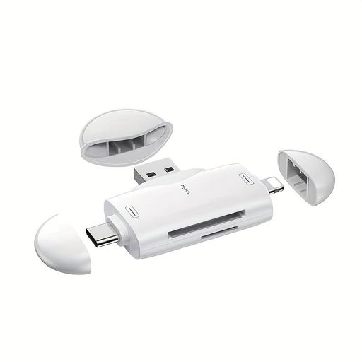【3in1 万能直接差し込み設計】— Lightning、Type-C、USB-Aの3ポートを内蔵。余計なケーブルなしで、iPhone、Androidスマホ、パソコンに直接差し込むだけで、SDカードやmicroSDカードのデータを簡単に読み...